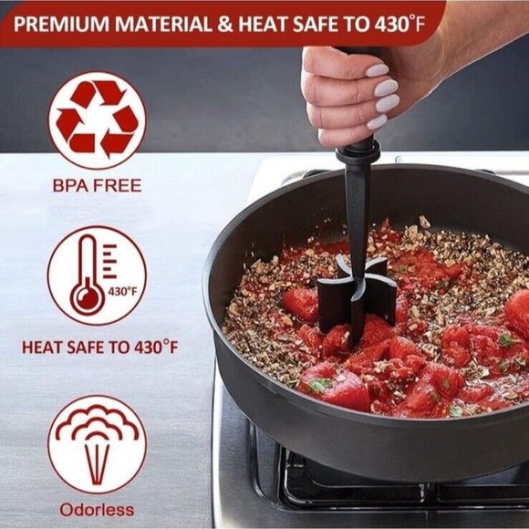 Unbranded | Kitchen | Meat Chopper 5 Curve Blades Ground Beef Masher ...